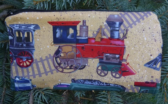 boutique style Made in America train pencil case