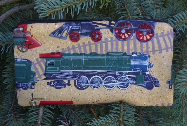 boutique style Made in America train pencil case